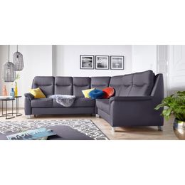 Sit & More Ecksofa SIT & MORE "Boccaccio L-Form", grau (anthrazit), B:265cm H:104cm T:215cm, Kunstleder SOFTLUX;Luxus-Microfaser (90% Polyester, 10% Polyamid);Flachgewebe (100% Polyester), Sofas, Ecksofa, mit Federkern und Kopfteilverstellung, wahlweise mit Bettfunktion