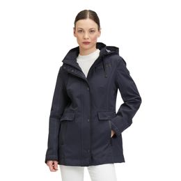 Outdoorjacke Gil Bret, Damen, Gr. 42, blau (blau nights), Stoff, Obermaterial: 63% Baumwolle, 37% Polyamid, unifarben, tailliert, Rundhals, Jacken Outdoorjacke, mit Kapuze