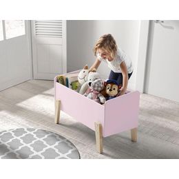 Spielzeugtruhe Vipack "Kiddy", rosa, B:80cm H:48cm T:39cm, MDF, Aufbewahrungsboxen, Spielzeugtruhe, MDF-Oberfl&auml;che