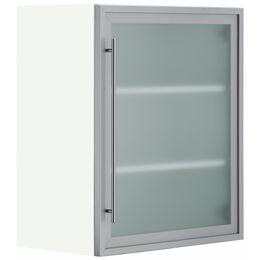 Glash&auml;ngeschrank Optifit, grau (alu, wei&szlig;), B:60cm H:70,4cm T:35,2cm, Schr&auml;nke, Glash&auml;ngeschrank, Breite 60 cm