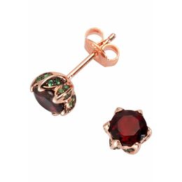 Paar Ohrstecker Firetti "Schmuck Geschenk Silber 925 Ohrschmuck Edelstein Granat", rosa (silber, 925, schwarz, ros&eacute;goldfarben, rot, gr&uuml;n, rot, gr&uuml;n), Ohrringe, Damen, 7mm, Silber 925 (Sterlingsilber), Paar Ohrstecker, mit Granat, Zirkonia (synth.)