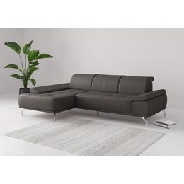 Ecksofa Home Affaire "Caluna", braun (mocca), B:280cm H:81cm T:174cm, Sofas, Ecksofa, Inkl.Sitztiefenverstellung, wahlweise mit Kopf- und Armteilverstellung