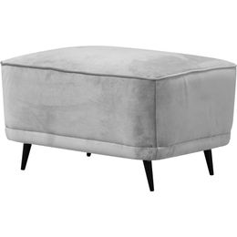 Polsterhocker Home Affaire "Ashly", grau, B:77cm H:46cm T:60cm, 100% Polyester, Hocker, Polsterhocker, in 3 Bezugsvarianten, Boucl&eacute;, Samtoptik und Struktur weich.