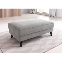 Hocker Home Affaire "Laurentia", grau (hellgrau), B:123cm H:45cm T:74cm, Luxus-Microfaser (100% Polyester);Samt (100% Polyester), Hocker, Hocker