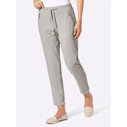 Schlupfhose Casual Looks, Damen, Gr. 25, Kurzgr&ouml;&szlig;en, hellgrau, 94% Polyamid, 6% Elasthan, Hosen Schlupfhose