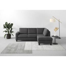 Ecksofa Home Affaire "Summer L-Form", grau, B:236cm H:91cm T:170cm, 100% Polyester, Sofas, Ecksofa, mit Ottomane, mit oder ohne Bettfunktion und Bettkasten, Cord-Bezug