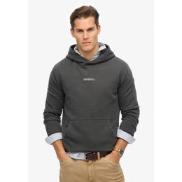 Kapuzensweatshirt Superdry "MICRO LOGO HOOD", Herren, Gr. XXL, schwarz (washed schwarz), angeraute Sweatware, Obermaterial: 80% Baumwolle, 20% Polyester, unifarben, relaxed fit, Rundhals, Rippb&uuml;ndchen, Sweatshirts Kapuzensweatshirt
