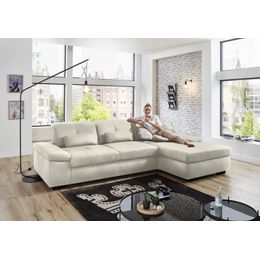 Ecksofa DIE PLANBAR "MP-IN16012 L-Form, mit Kaltschum-Polsterung", beige (natur), B:309cm H:85cm T:195cm, 85% Polyester;15% Nylon, Sofas, Ecksofa, inkl. Sitztiefenverstellung, wahlweise mit weiteren Funktionen