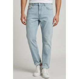 Straight-Jeans Pepe Jeans "BYRON FS POWDERED BLUE", Damen, Gr. 34, L&auml;nge 34, light blau, Denim/Jeans, Obermaterial: 99% Baumwolle, 1% Elasthan, Destroyed-Effekte, straight fit lang, Jeans Straight-Jeans, Regular Waist