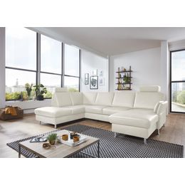 Wohnlandschaft DIE PLANBAR "PN-EM18013 U-Form, mit Kopfst&uuml;tzen", wei&szlig;, B:305cm H:100cm T:200cm, Sofas, Wohnlandschaft, wahlweise mit Bettfunktion und Stauraum