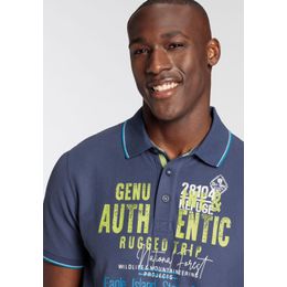 MAN'S WORLD Poloshirt MAN'S WORLD, Herren, Gr. L (52/54), blau (indigoblau), Piqu&eacute;, Obermaterial: 100% Baumwolle, bedruckt, normal, Rippb&uuml;ndchen, Shirts Poloshirt, Kurzarm, mit Rippb&uuml;ndchen, Polokragen, l&auml;ssiger Print