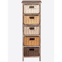 Kommode HEINE HOME, grau (grau, braun), B:30cm H:90cm T:25cm, Baumwolle, Sideboards, Kommode