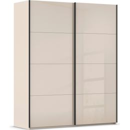 Schwebet&uuml;renschrank Rauch "Kleiderschrank Schrank Garderobe Schlafzimmerschrank SCALE-FYRA", beige (champagner, glas champagner, griffleisten schwarz), B:181cm H:223cm T:67cm, Holzwerkstoff, Schr&auml;nke, Schwebet&uuml;renschrank, edle viergeteilte T&uuml;ren mit Glas-Front viele Farben MADE IN GERMANY