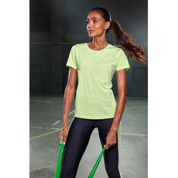 active by Lascana T-Shirt LASCANA ACTIVE, Damen, Gr. XS (32/34), blau (gr&uuml;n), Obermaterial: 90% Polyester, 10% Elasthan, Mesh, unifarben, Basic h&uuml;ftlang, Rundhals, Shirts T-Shirt, Topseller