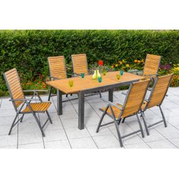 Garten-Essgruppe Merxx "Santorin", beige (natur), Sitzm&ouml;bel-Sets, Garten-Essgruppe