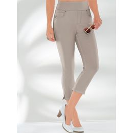 Stretch-Hose Casual Looks, Damen, Gr. 38, Normalgr&ouml;&szlig;en, grau (stein), 72% Viskose, 25% Polyamid, 3% Elasthan, unifarben, 7/8-L&auml;nge, Hosen Stretch-Hose