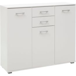 Hochkommode Priess "Lindau", wei&szlig;, B:123cm H:103cm T:38cm, Holzwerkstoff, Sideboards, Hochkommode