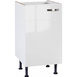 Sp&uuml;lenschrank KOCHSTATION "KS-Cara", wei&szlig; (wei&szlig; glanz, wei&szlig;), B:45cm H:87cm T:58,4cm, Schr&auml;nke, Sp&uuml;lenschrank, Breite 45 cm