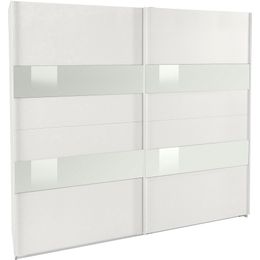 Schwebet&uuml;renschrank wimex "Altona", wei&szlig; (wei&szlig;, wei&szlig;glas), B:225cm H:208cm T:65cm, Holzwerkstoff, Schr&auml;nke, Schwebet&uuml;renschrank, mit Glaselementen und zus&auml;tzlichen Einlegeb&ouml;den