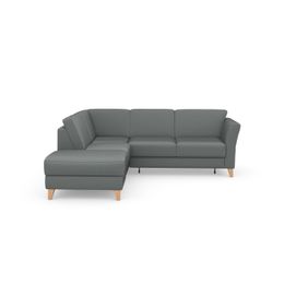 Sit & More Ecksofa SIT & MORE "Visby L-Form", grau, B:248cm H:87cm T:213cm, Sofas, Ecksofa, Wahlweise mit Bettfunktion und Stauraum, frei im Raum stellbar