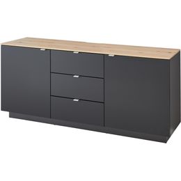 TV-Schrank Innostyle "Core, TV-Sideboard Stellma&szlig; B/H/T 180x77x44 cm", schwarz, B:180cm H:77cm T:44cm, FSC-zertifizierter Holzwerkstoff, Schr&auml;nke, TV-Schrank, TV-Sideboard mit 2 Holzt&uuml;ren und 3 Schubk&auml;sten