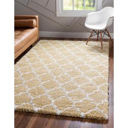 Hochflor-Teppich "Temara Shag, LAGERR&Auml;UMUNG", gelb (gelb, elfenbeinfarben), B:152cm H:51mm L:244cm, Polypropylen (PP), MyFlair M&Ouml;BEL & ACCESSOIRES, Teppiche, Hochflor-Teppich, gewebt, weich & kuschelig, ideal im Wohnzimmer & Schlafzimmer