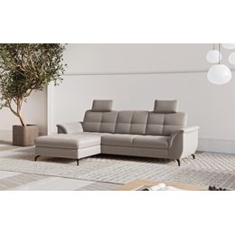 Sit & More Ecksofa SIT & MORE "Zora", grau (taupe), B:262cm H:92cm T:164cm, 95% Polyester 5% Polyamid, Sofas, Ecksofa, wahlweise mit Bettfunktion und Bettkasten