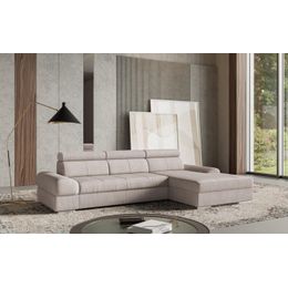 Sit & More Ecksofa SIT & MORE "Broadway L-Form", grau (elefant), B:284cm H:79cm T:171cm, 100% Polyester, Sofas, Ecksofa, inklusive Kopfteilverstellung, wahlweise mit Bettfunktion