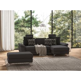 Sit & More Ecksofa SIT & MORE "Padua L-Form", braun (espresso), B:277cm H:89cm T:170cm, Sofas, Ecksofa, inklusive Sitztiefenverstellung, Armteilfunktion und Federkern