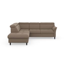 Sit & More Ecksofa SIT & MORE "Marano L-Form", grau (taupe), B:252cm T:216cm, 98% Polyester, 2% Polyamid, Sofas, Ecksofa, inklusive Kopfteilverstellung, wahlweise mit Bettfunktion, Bettkasten