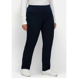 Schlupfhose Casual Looks, Damen, Gr. 235, Extrakurzgr&ouml;&szlig;en, blau (marine), 65% Baumwolle, 33% Polyester, 2% Elasthan, unifarben, lang, Hosen Schlupfhose