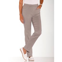 Schlupfhose Casual Looks, Damen, Gr. 20, Kurzgr&ouml;&szlig;en, braun (schoko, ecru, gemustert), 43% Viskose, 42% Polyester, 11% Polyamid, 4% Elasthan, gemustert, mehrfarbig, lang, Hosen Schlupfhose