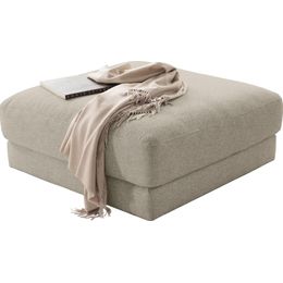 Polsterhocker 3C CANDY "Enisa II", grau (taupe), B:100cm H:49cm T:100cm, 100% Polyester, Hocker, Polsterhocker, passend zur Serie "Enisa II", wahlweise mit Flecken-Schutz-Bezug