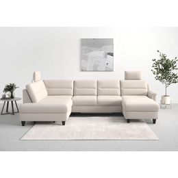 Sit & More Wohnlandschaft SIT & MORE "Far&ouml; U-Form", grau (elephant), B:325cm H:90cm T:187cm, Sofas, Wohnlandschaft, inklusive Federkern, wahlweise mit Bettfunktion und Bettkasten