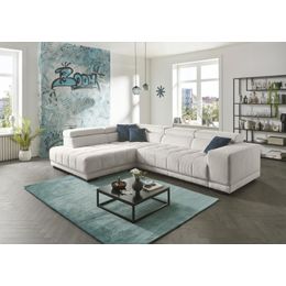 Ecksofa DIE PLANBAR "MP-IN15053 L-Form breiter Schenkel", beige (ecru), B:323cm H:73cm T:222cm, 100% Polyester, Sofas, Ecksofa, wahlweise mit Kopfteilverstellung und manueller Vorziehbank