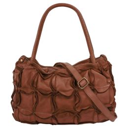 Shopper Samantha Look, Damen, Gr. B/H/T: 37cm x 25cm x 14cm onesize, braun (cognac), Leder, Taschen Shopper, echt Leder, Made in Italy