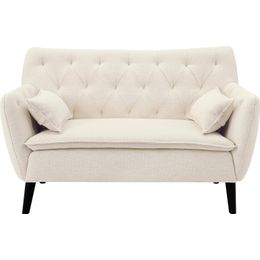 2-Sitzer "Janna", beige (creme), B:132cm H:82cm T:80cm, ATLANTIC HOME COLLECTION, Sofas, 2-Sitzer, inklusive 2 Zierkissen