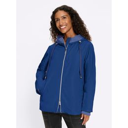 Outdoorjacke Heine, Damen, Gr. 50, jeansblau, 100% Polyester, Besatz:82% Polyester, 6% Elasthan, 12% Viskose, unifarben, Jacken Outdoorjacke