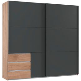 Schwebet&uuml;renschrank wimex "Level by fresh to go", grau (plankeneichefarben, graphit), B:250cm H:236cm T:65cm, Schr&auml;nke, Schwebet&uuml;renschrank