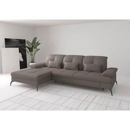 Sit & More Ecksofa SIT & MORE "Amica, L-Form, inkl. Sitztiefenverstellung & Armteilverstellung", grau (delphine), B:279cm H:90cm T:185cm, Sofas, Ecksofa, wahlweise mit Bettfunktion, Bettkasten und Kopfteilverstellung