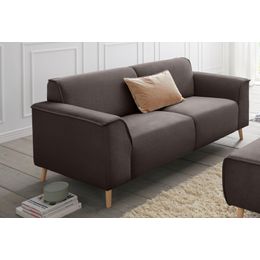 2,5-Sitzer Home Affaire "Janek Scandic Design, elegant und zeitlos", grau (stone), B:193cm H:81cm T:90cm, Struktur fein ( 100% Polyester);Struktur weich (92% Polyester, 8% Nylon);Struktur fein ( 100% Polyester), Sofas, 2 5-Sitzer, mit Federkern und Keder in scandinavischem Design