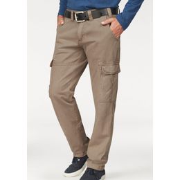 MAN'S WORLD Cargohose MAN'S WORLD, Herren, Gr. 46, N-Gr, gr&uuml;n (khaki), Obermaterial: 100% Baumwolle, unifarben, bequem lang, Hosen Cargohose, mit aufgesetzten Taschen, Topseller