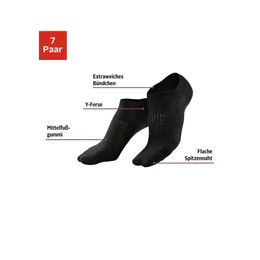 active by Lascana Sneakersocken LASCANA ACTIVE, Damen, Gr. 35-38, schwarz (7x schwarz), Obermaterial: 69% Baumwolle, 29% Polyamid, 2% Elasthan, uni, elastisch, Socken Sneakersocken, mit Mittelfu&szlig;gummi
