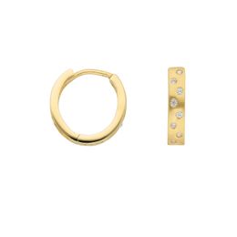 Adelia&acute;s Paar Creolen ADELIA&acute;S "585 Gold Ohrringe Creolen mit Zirkonia &Oslash; 12,8 mm", gold, Ohrringe, Damen, Gelbgold 585, Paar Creolen