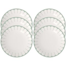 Villeroy & Boch Speiseteller VILLEROY & BOCH "Speiseteller Fleur Couleur &oslash; 26,6 cm 6er Set", gr&uuml;n (vert), L:26,6cm, Speiseteller, Speiseteller
