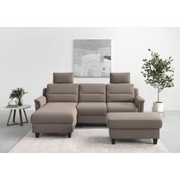 Sit & More Ecksofa SIT & MORE "Far&ouml; L-Form", grau (taupe), B:234cm H:90cm T:168cm, Sofas, Ecksofa, inklusive Federkern, wahlweise mit Bettfunktion und Bettkasten