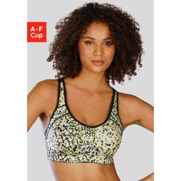 active by Lascana Sport-BH LASCANA ACTIVE, Damen, Gr. 90, Cup A, schwarz (schwarz, print), Microtouch, Obermaterial: 76% Polyamid, 24% Elasthan, BHs Sport-BH, mit integrierten Schalen im Cup