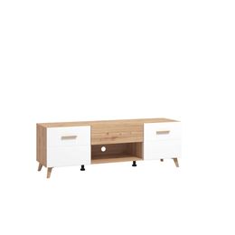 Lowboard Inosign "Bretagna TV-Lowboard, TV-Schrank, TV-St&auml;nder, Breite 150 cm", beige (arisan eiche), B:147,5cm H:49cm T:41,5cm, FSC-zertifizierter Holzwerkstoff, Sideboards, Lowboard, Kommode mit Schublade, Holzgriffen, TV-M&ouml;bel, in Artisan Eiche