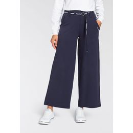 Jerseyhose Kangaroos, Damen, Gr. 42, N-Gr, blau (marine), Sweatware, Obermaterial: 95% Baumwolle, 5% Elasthan, bedruckt, unifarben, weit kn&ouml;chelfrei, Hosen Jerseyhose, mit weitem Bein in Culotte Form, Topseller