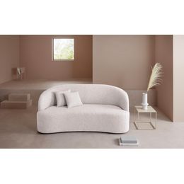 3-Sitzer "Dilara", beige (creme), B:200cm H:87cm T:89cm, Struktur fein 100% Polyester);Samtoptik (100% Polyester);Boucl&eacute; (100% Polyester), LeGer Home by Lena Gercke, Sofas, 3-Sitzer, gerundete R&uuml;ckenlehne und Front, in 3 Bezugsqualit&auml;ten